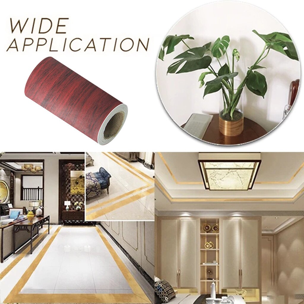 Wood Grain Geometric Pattern Waist Lines Self -adh... – Vicedeal