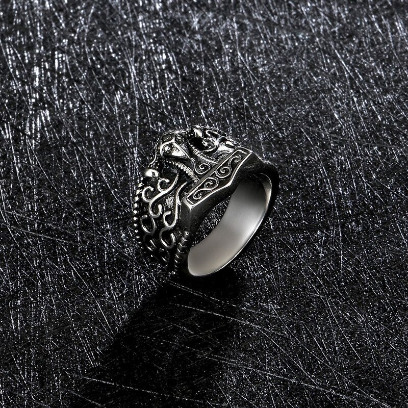 Viking stainless steel ring Celtic knots runes MJO... – Grandado