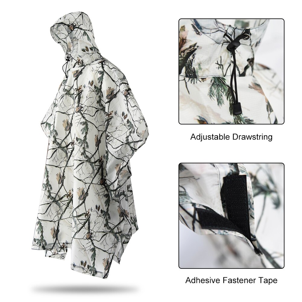 Snow Camouflage Raincoat Backpack Waterproof Rainc... – Grandado