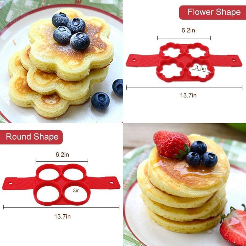 Flip Cooker Pancakes Mold,4-Pack Nonstick Silicone... – Grandado