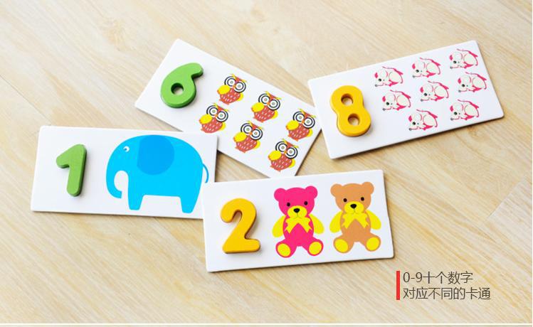 Wooden count digital cards Children's toys pairing... – Vicedeal