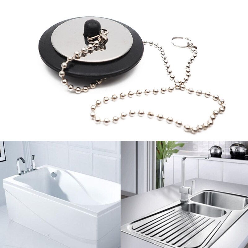 Rubber Choke Bathtub Drain Stopper with Chain Bath... – Vicedeal