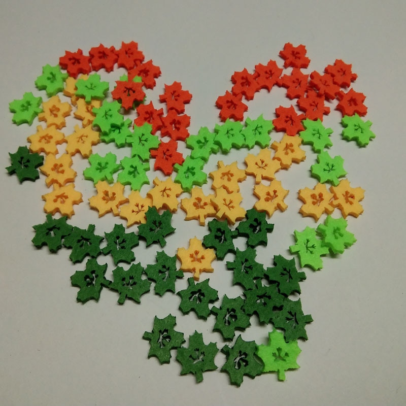 100pcs 1.3x1.4cm Leafs Felt Maple Leaf DIY Decorat... – Grandado