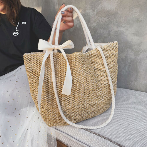 Women Rattan Straw Woven Bag Wicker Basket Tote Su... – Grandado