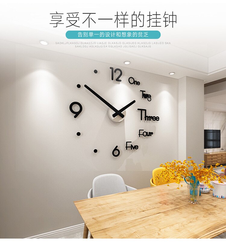 Oversized 1M wall clock diy living room background... – Vicedeal