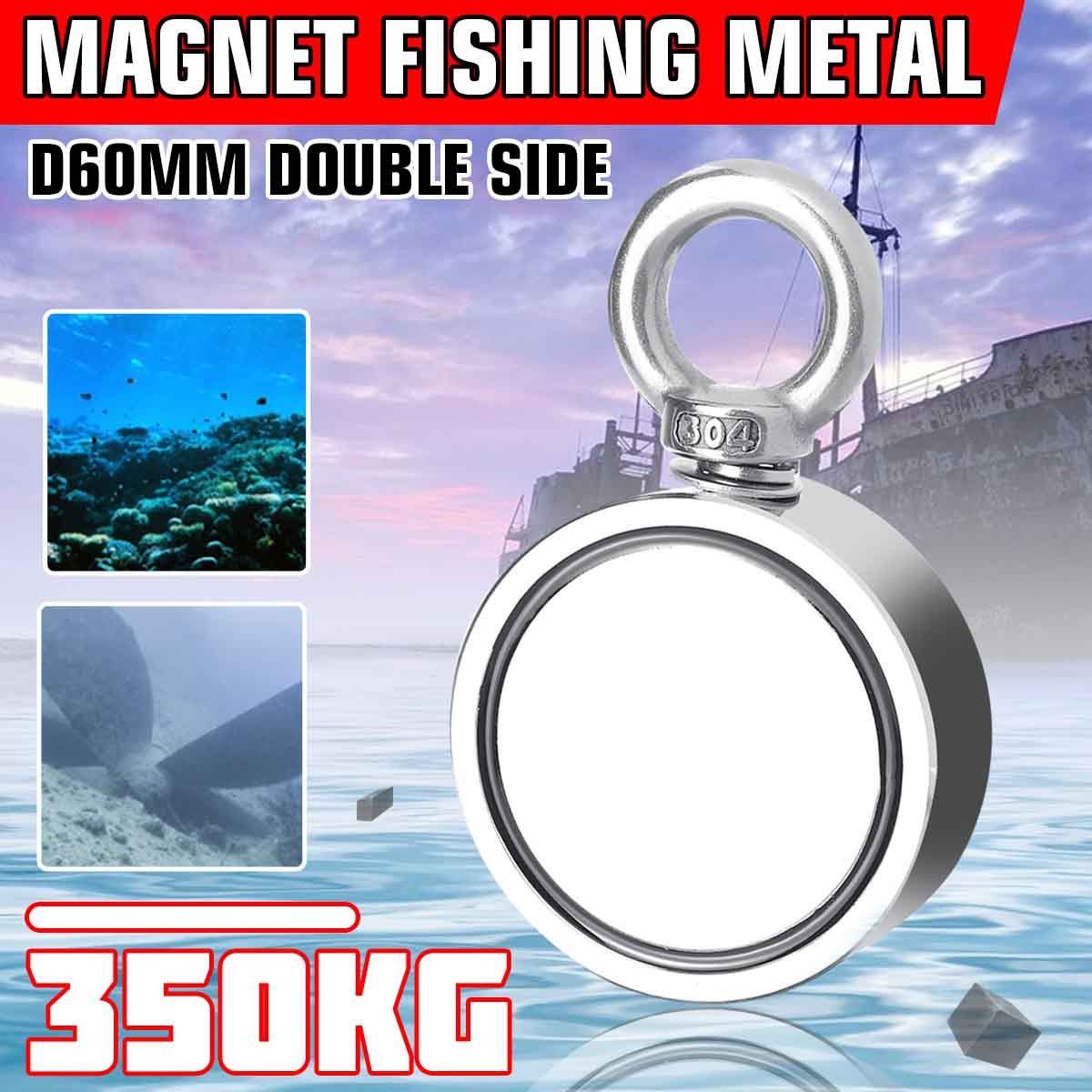 Super Strong Double Side 350kg D60mm Neodymium Fis... – Grandado