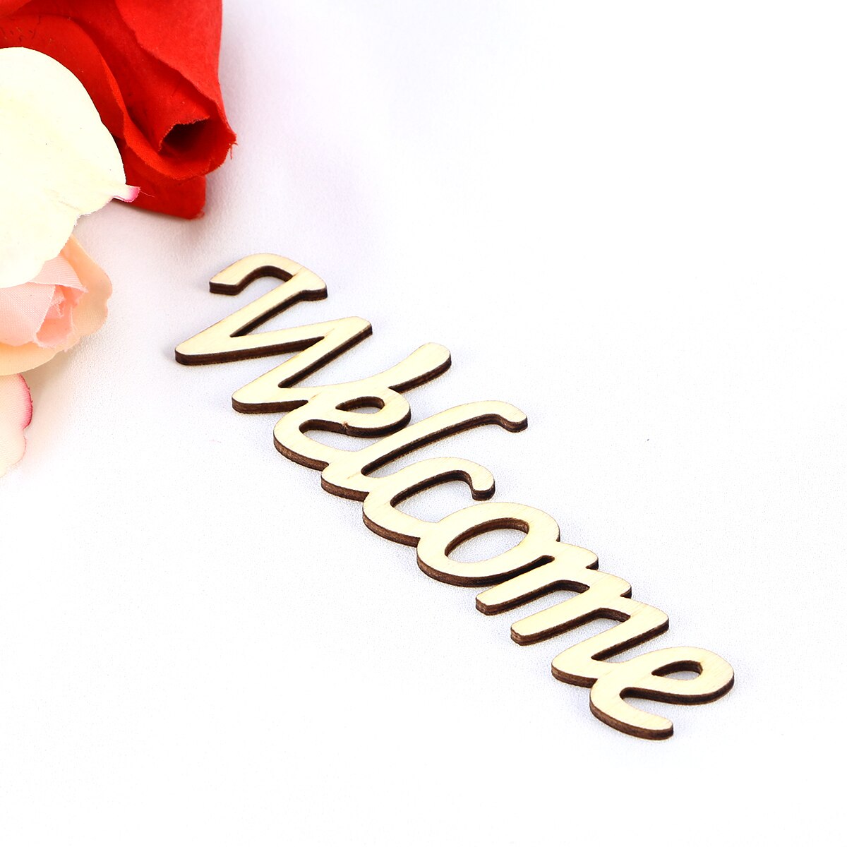 Welcome Printed Words Wooden Hanging Wall Door Han... – Grandado