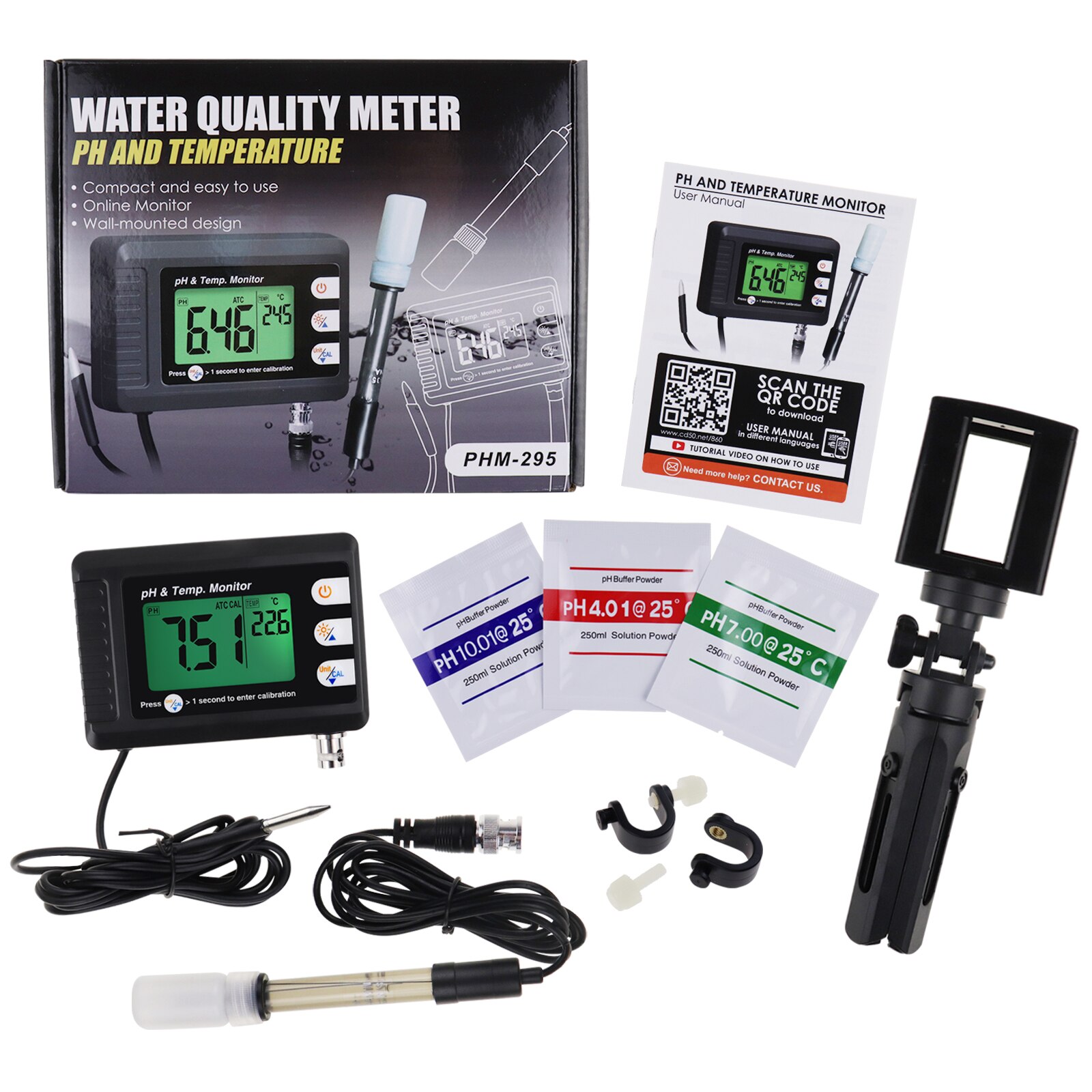 2-en-1 Combo pH et température mètre réservoir de ... – Grandado