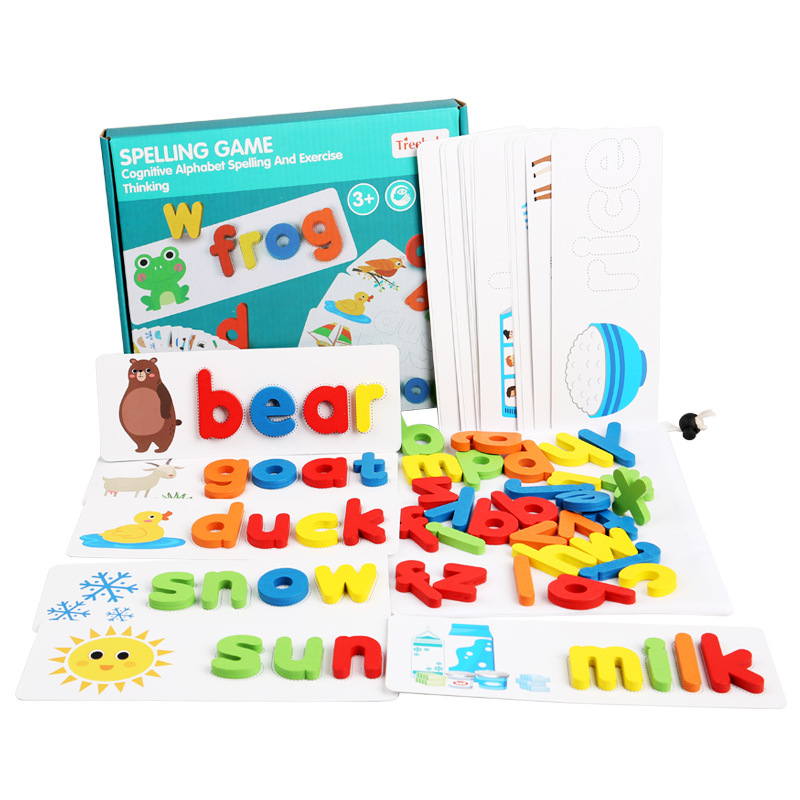 Children Puzzle Wooden Spelling Word Kids Letter G... – Grandado
