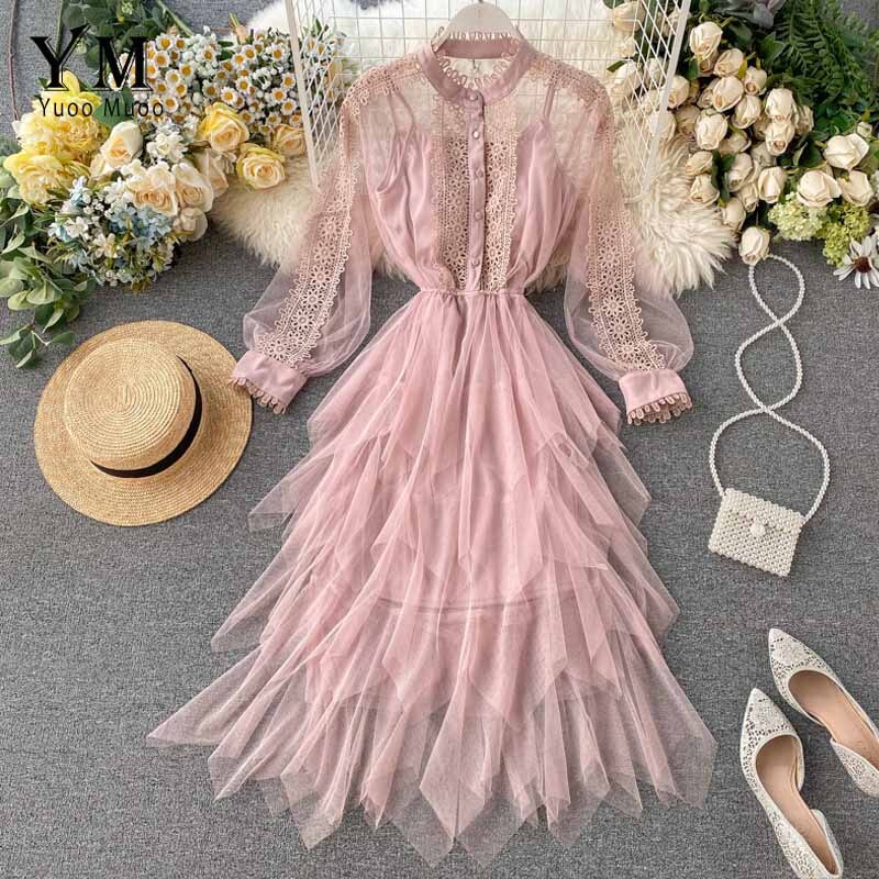 YuooMuoo-robe princesse Chic rose en dentelle, vêt... – Grandado