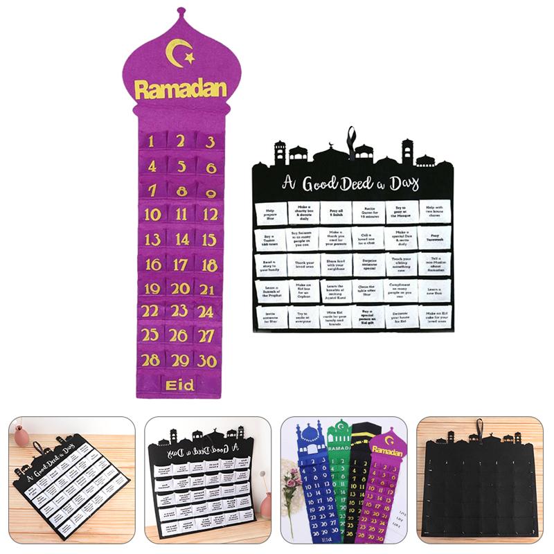2pcs Ramadan Countdown Calenders Eid Mubarak Wall ... – Vicedeal