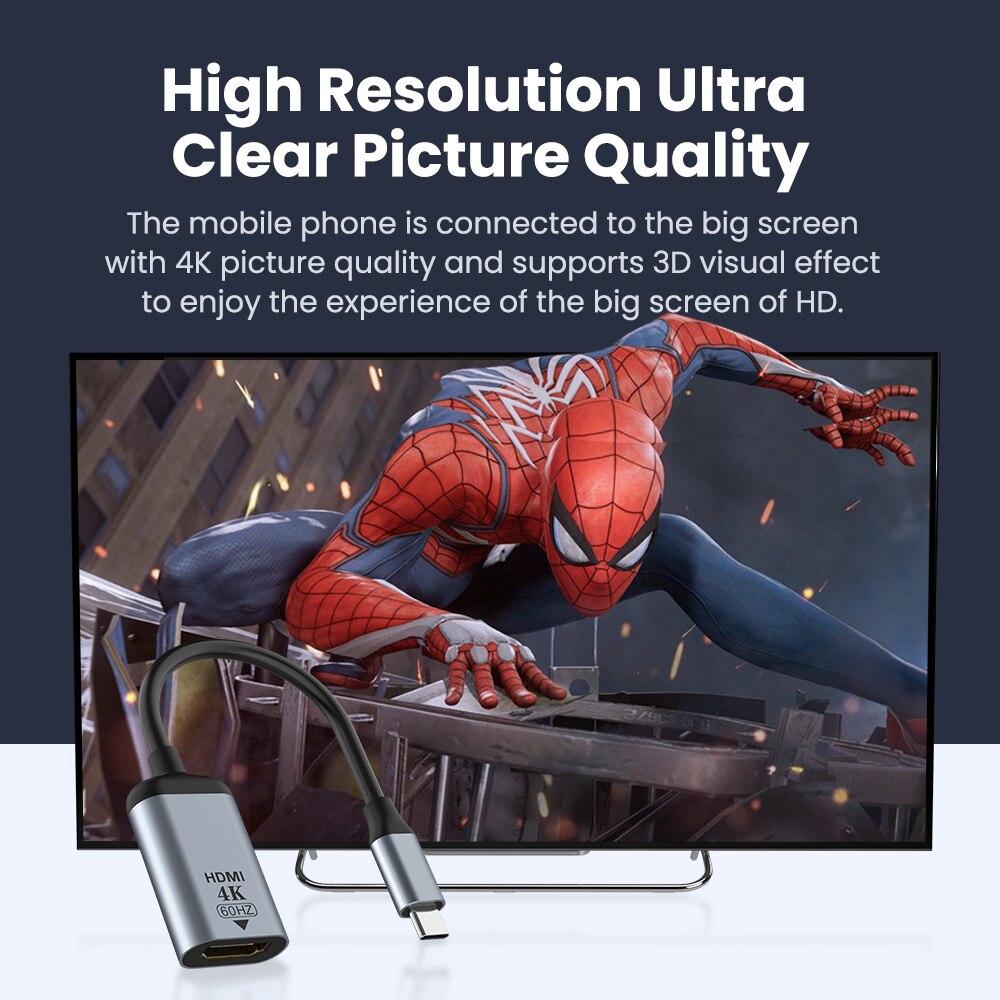 4K 60Hz Usb Type C Adapter Type-C Naar Hdmi-Compat... – Grandado