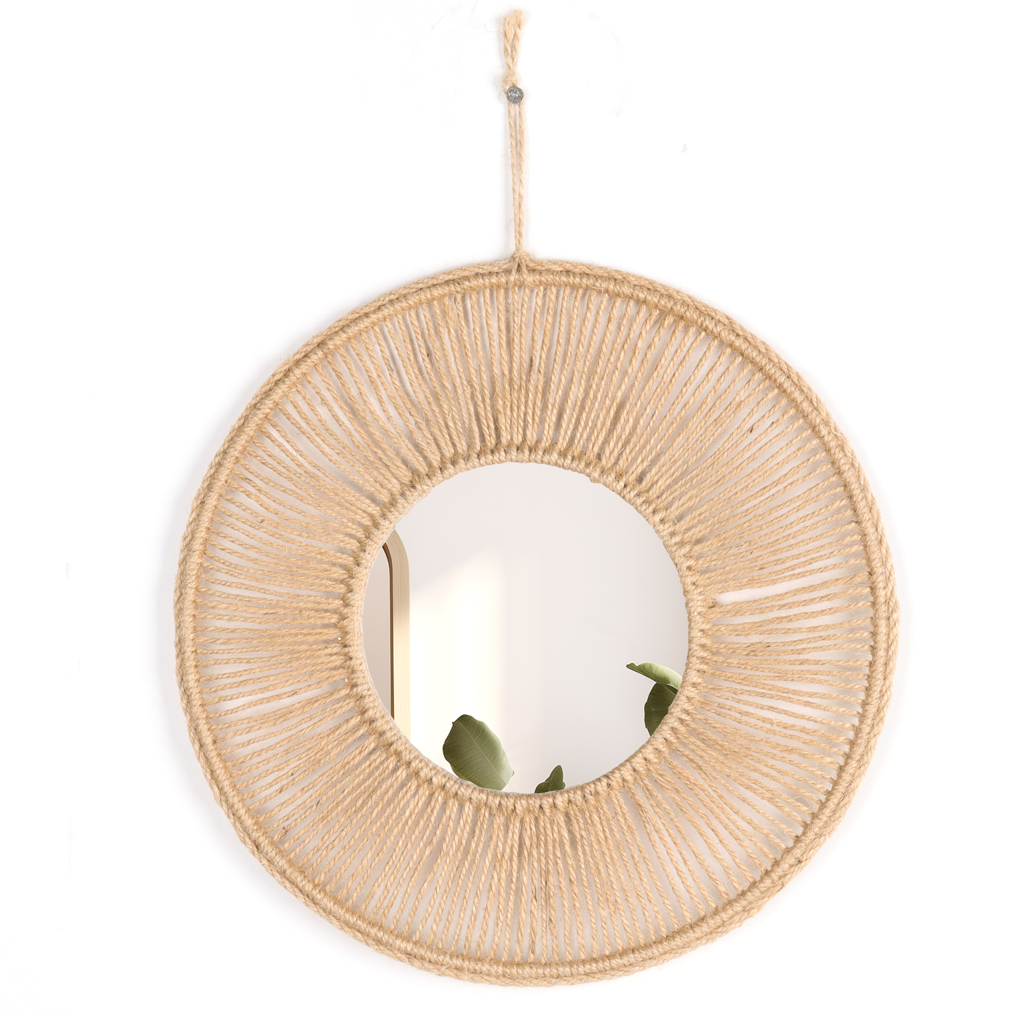 Handmade hemp rope mirror decoration mirror living... – Vicedeal