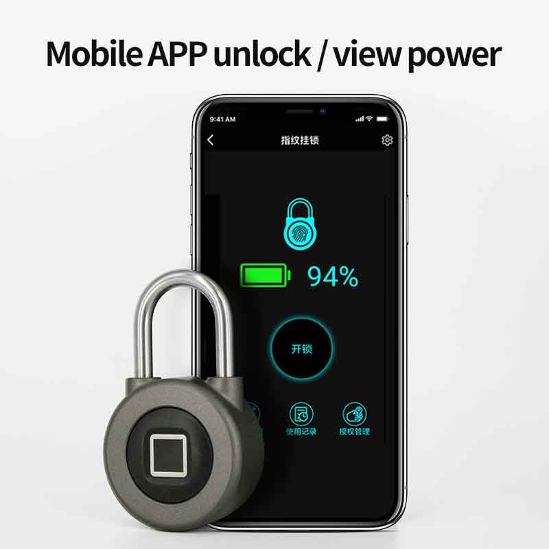 Smart fingerprint padlock waterproof padlock smart... – Vicedeal
