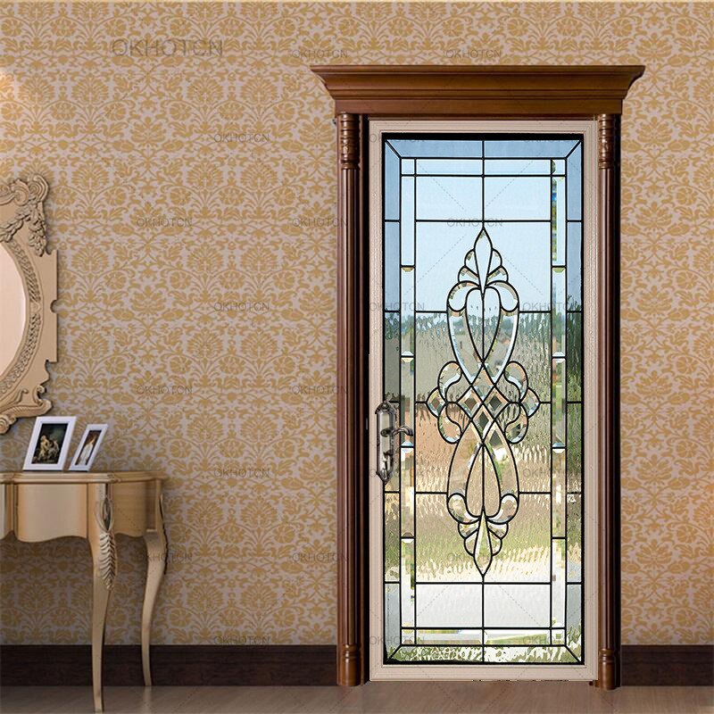 Color Imitation Glass Door Decorative Door Sticker... – Grandado