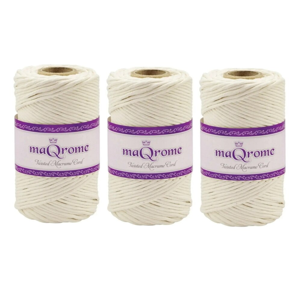 Maqrome macrame snor enkelt snoet garn 3 mm 3 stk ... – Vicedeal