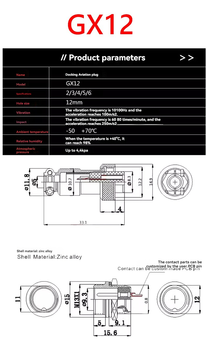 1Set GX12 GX16 2Pin 3Pin 4Pin 5Pin 6Pin 7Pin 8Pin ... – Grandado