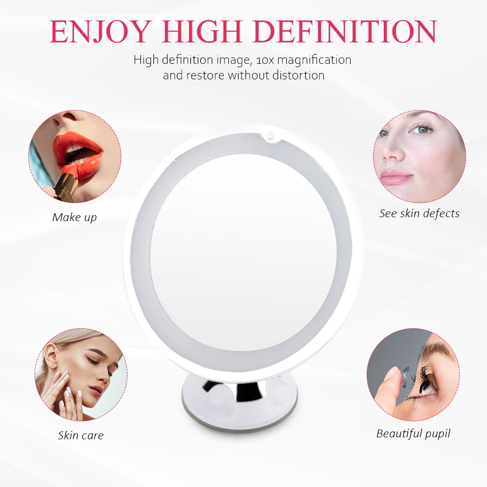 Makeup Mirror 10X Lights LED Magnifying Cosmetic M... – Grandado