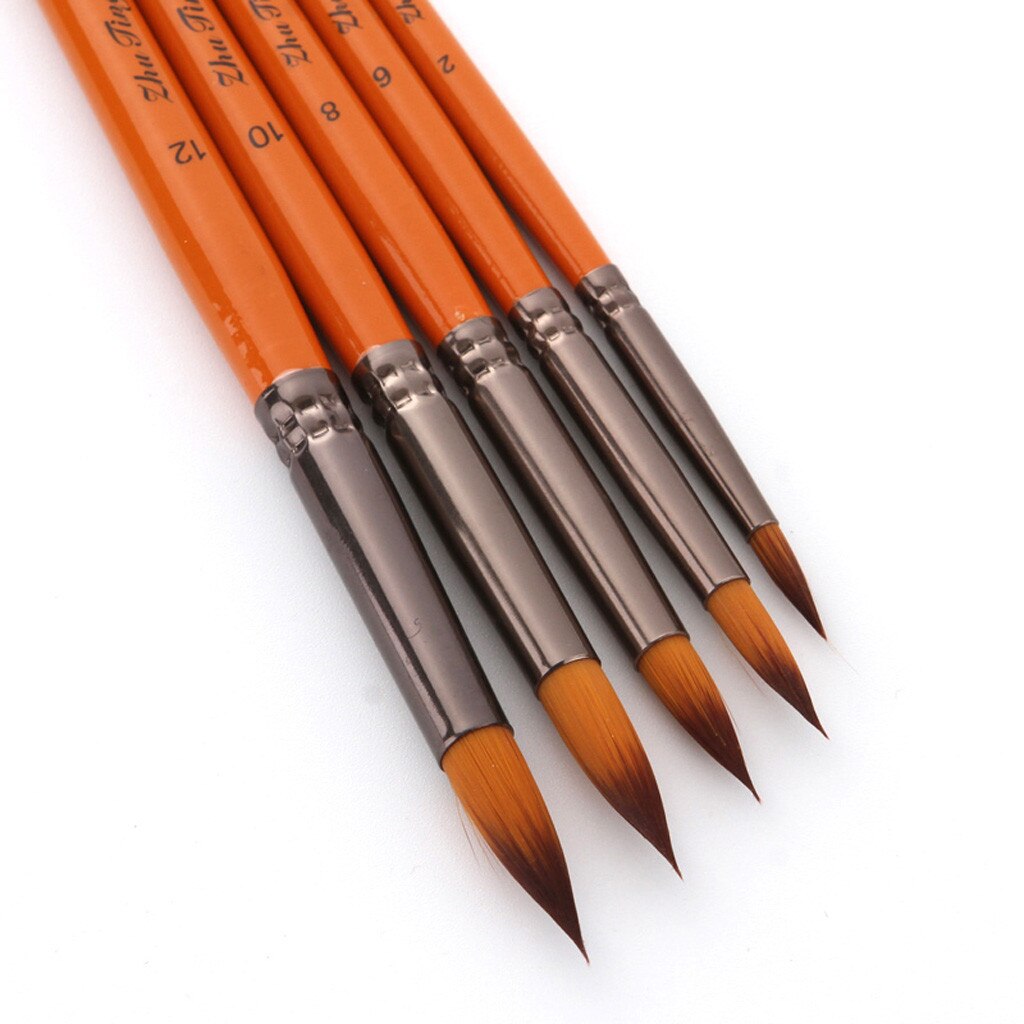 5 Artist Watercolor Painting Brushes Brush Oil Acr... – Grandado