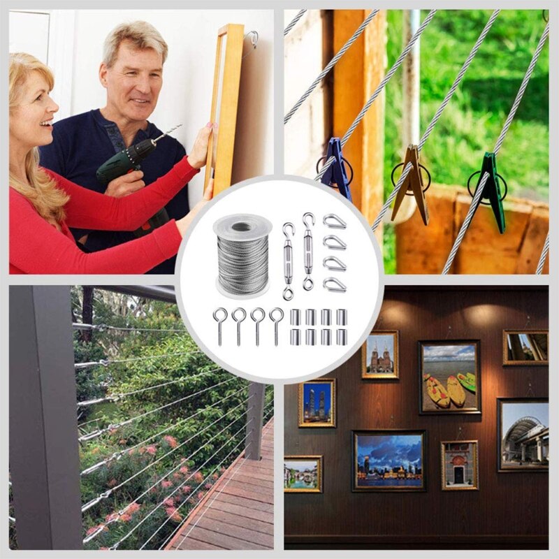 QX2E 19 Pcs Picture Hanging Wire Wire Rope Steel C... – Grandado