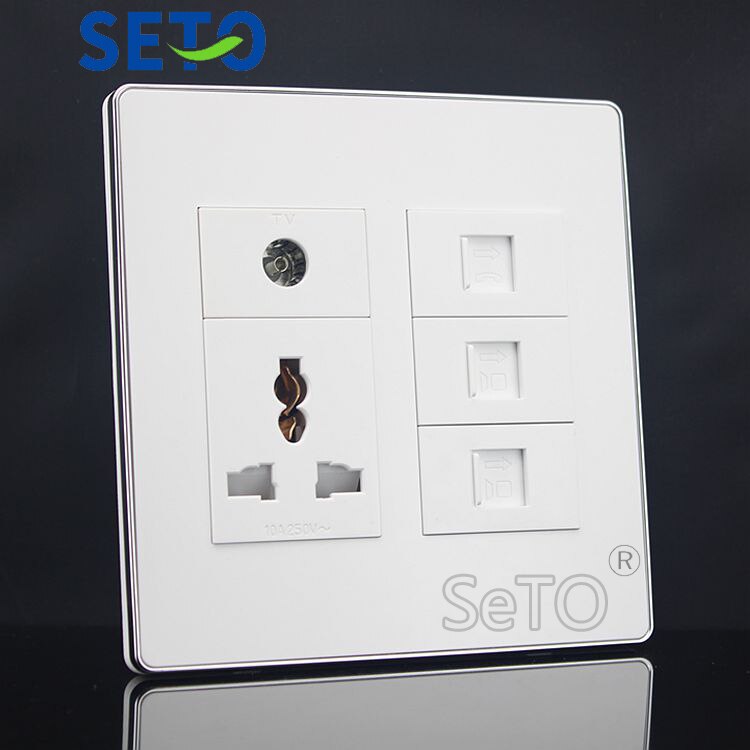 SeTo 120 Type Three Hole Power Socket + Cat3 Telep... – Vicedeal