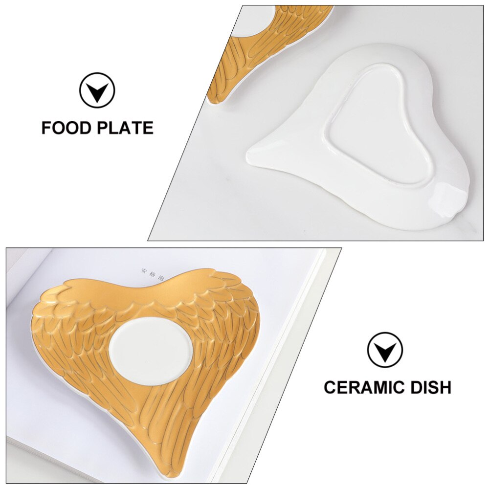 1pc Food Service Plate Ceramic Meal Dish Wing Patt... – Grandado