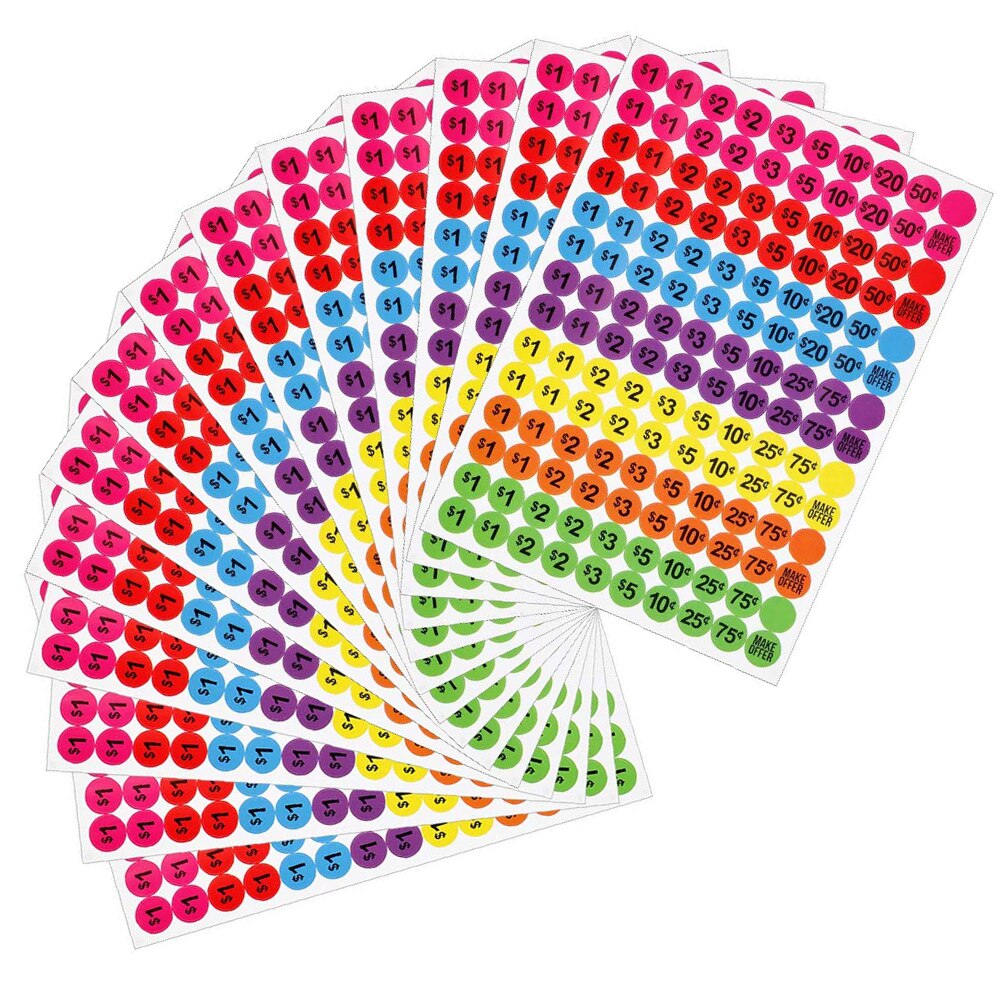 Kleurrijke Prijs Label Papier Tag Zelfklevende Pri... – Grandado