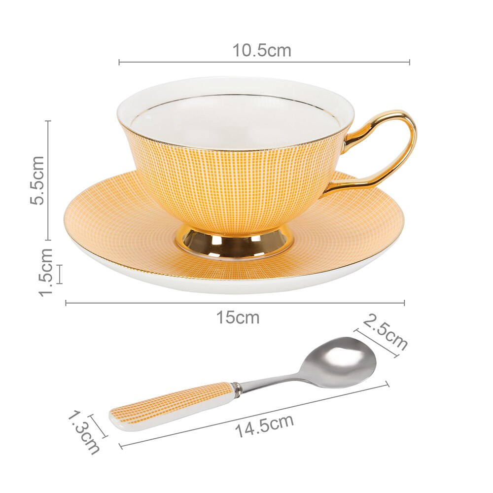Koffiekopje Bone China Cup Lepel Schotel Set Licht... – Grandado