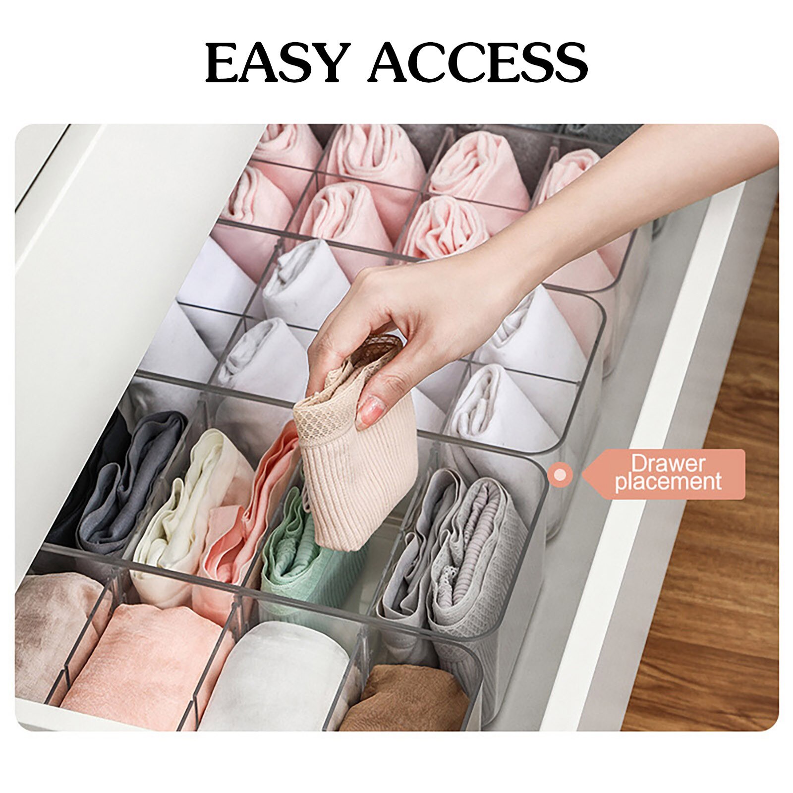 Underwear Storage Box with Compartments Socks Bra ... – Grandado
