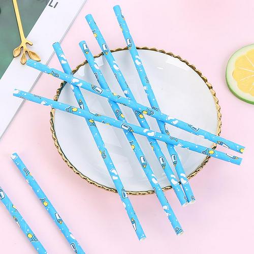 25pcs Pure pulp paper disposable straw Flower patt... – Vicedeal