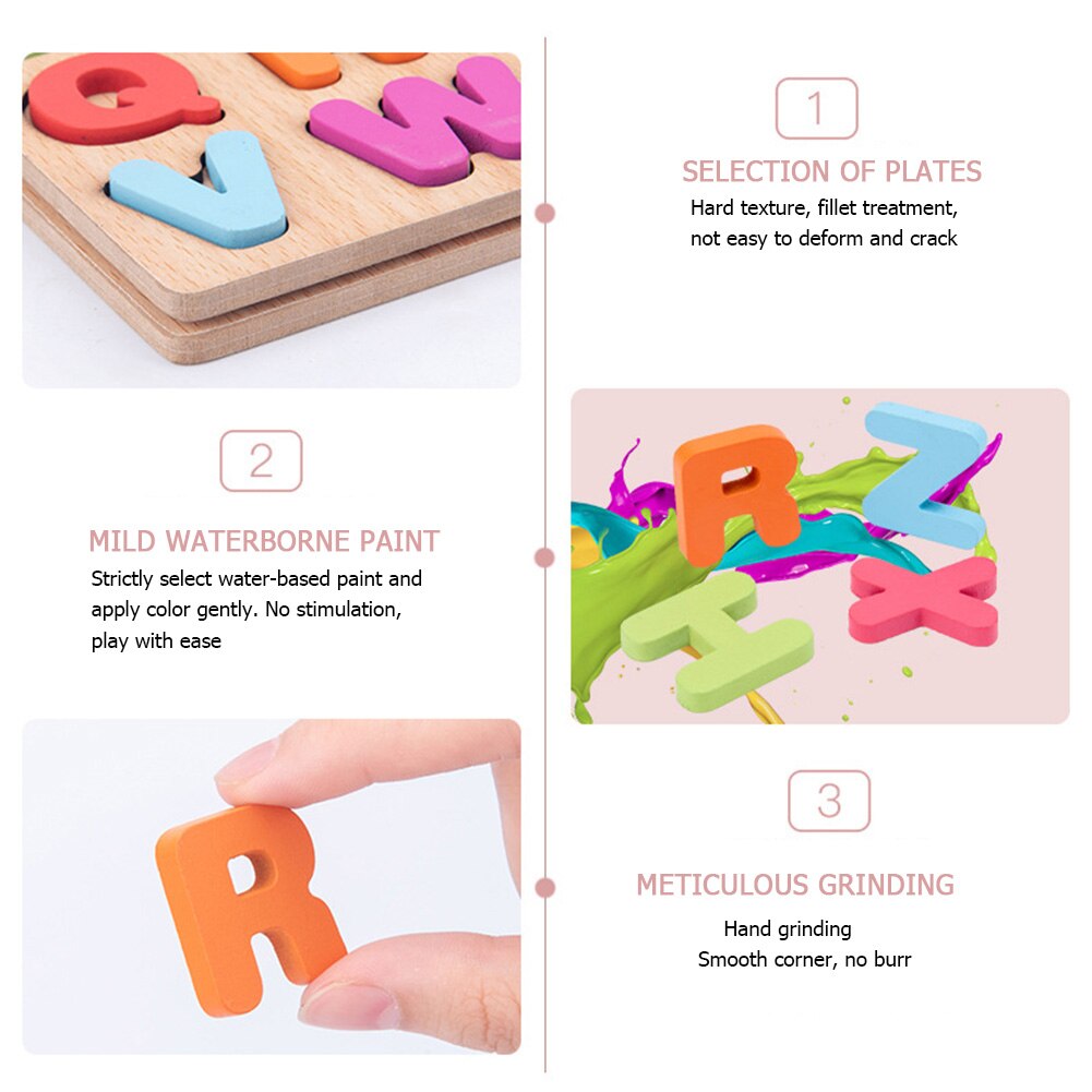 Kids Children Alphabet Digital Puzzle Wooden Toys ... – Grandado