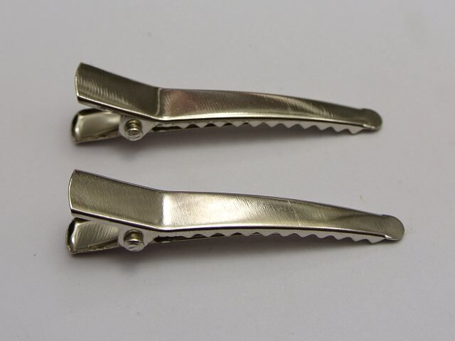 50 Silver-plate Curved Prong Alligator Hair Clips ... – Grandado