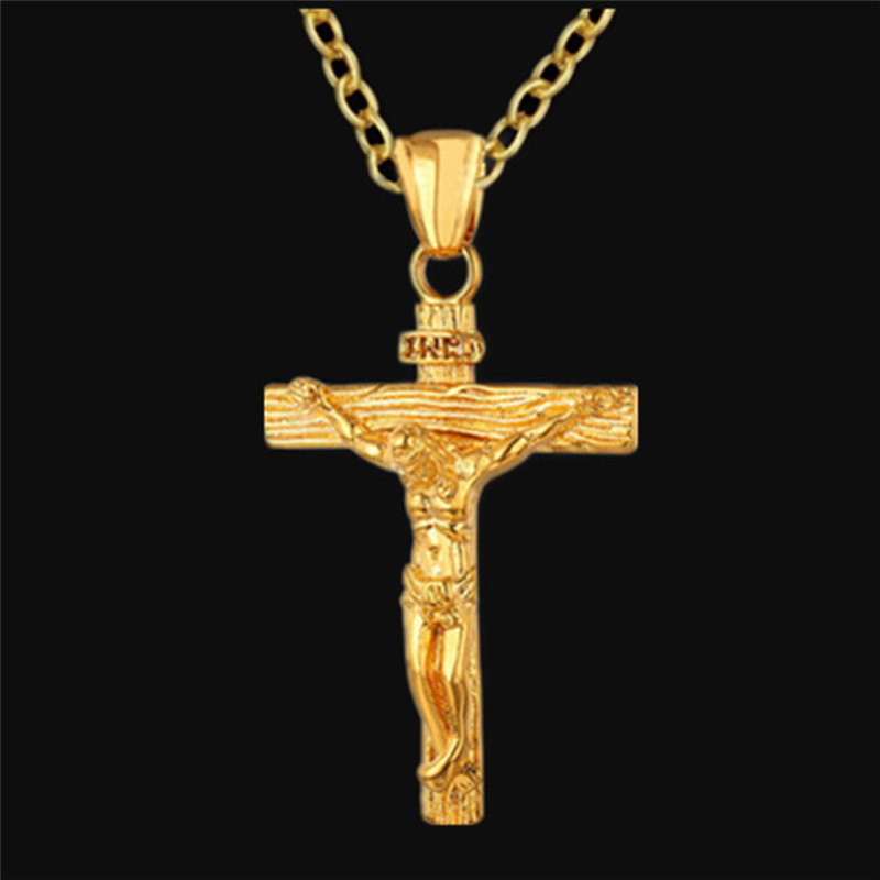 Gold Silver Christian Stainless Steel Pendant Neck... – Grandado
