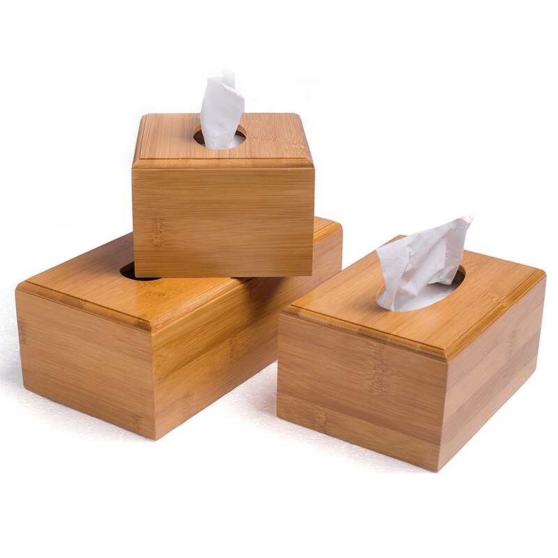 Bamboo Tissue Box Holder Storage Wood Paper Box Di... – Grandado