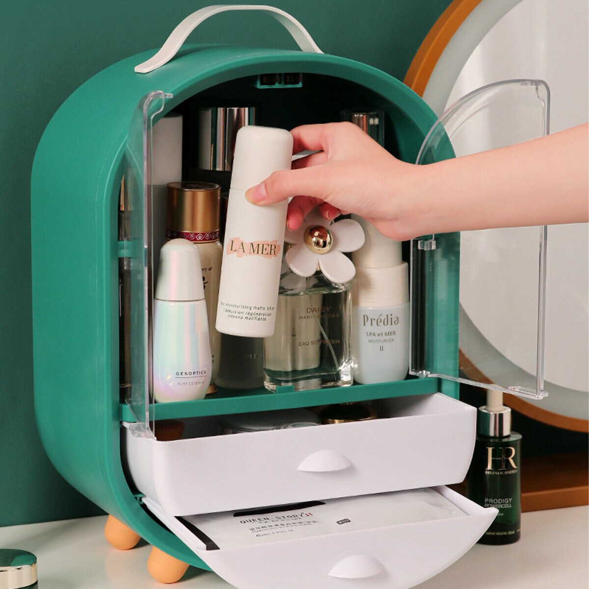 Cosmetics Storage Box Makeup Box Transparent Press... – Vicedeal