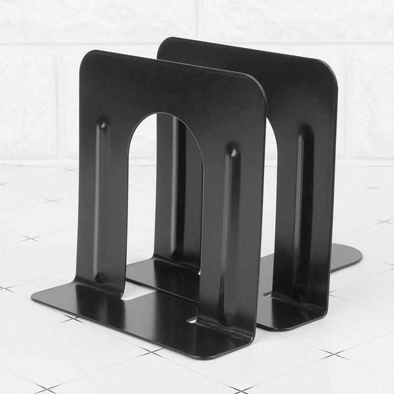 1 Pair Black Metal Bookends Desktop Storage Tools ... – Grandado