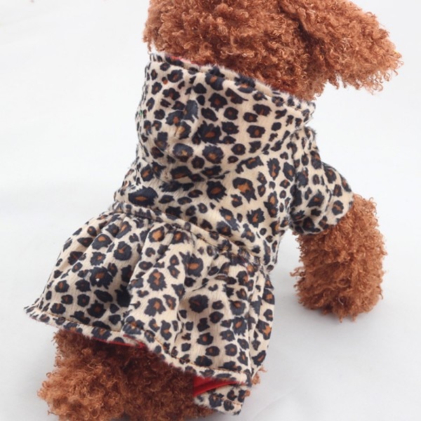 Winter Pets Dogs Clothes Leopard Pattern Tutu Dres... – Vicedeal