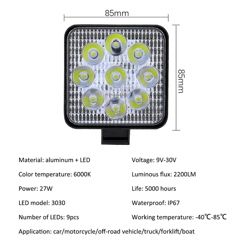 27W LED Work Light Waterproof Dust-proof Headlight... – Grandado