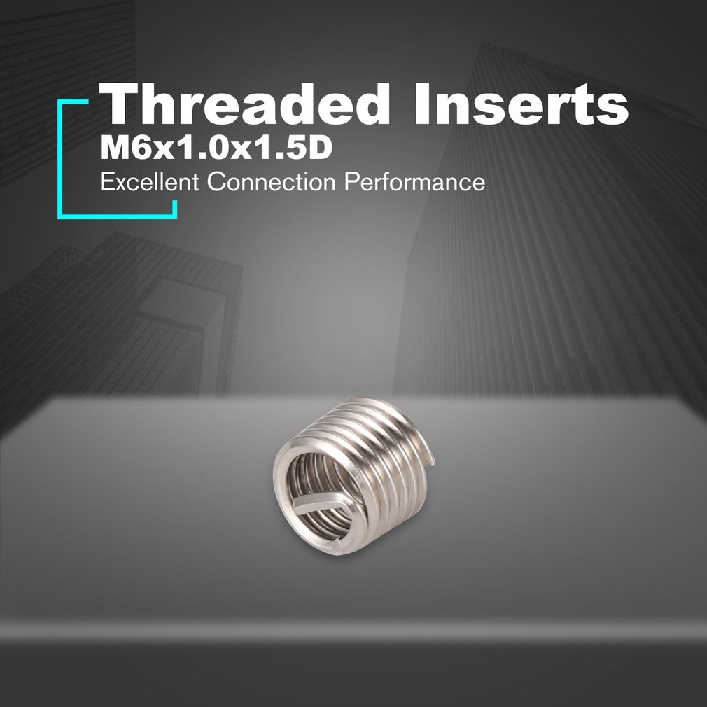 50PCS Threaded Inserts M6 1.0 1.5D Stainless Steel... – Vicedeal