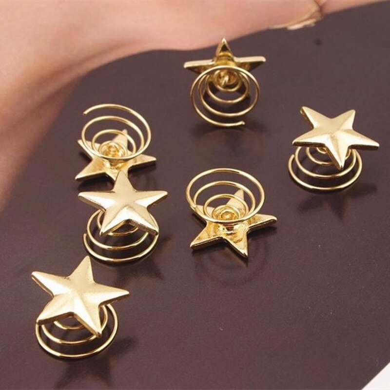 6pcs Wedding Small Mini Metal Gold Star Pearl Hair... – Grandado