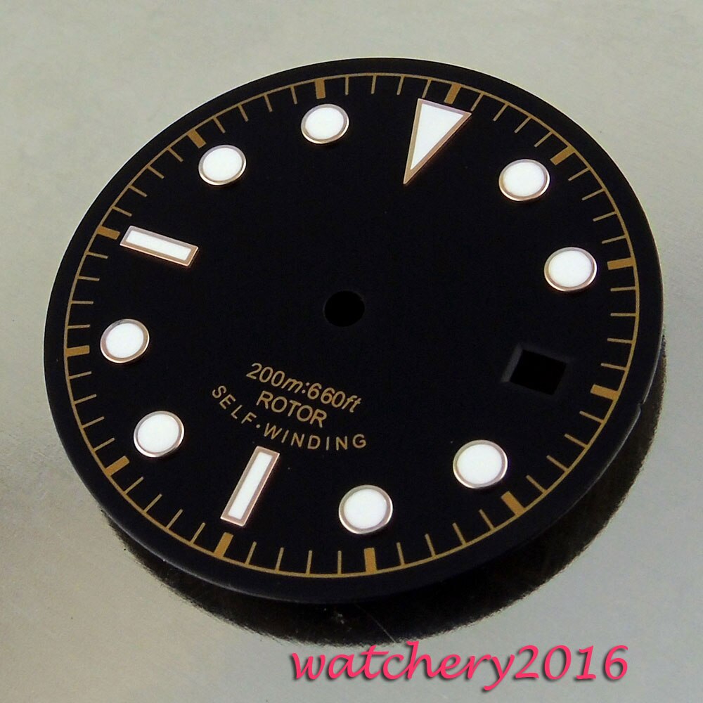 30.4mm black dial white Numbers date window fit au... – Grandado