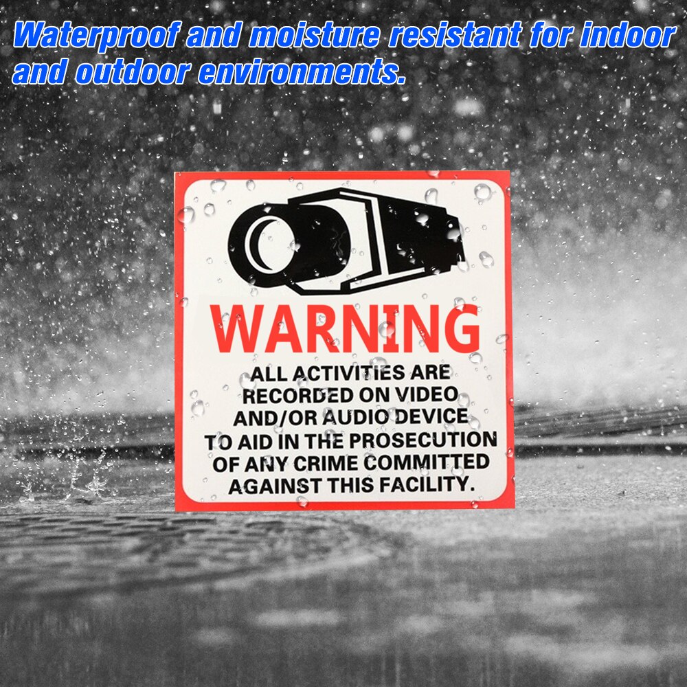 4pcs/lot 80*80MM Decal Sticker Warning Board 24HR ... – Grandado