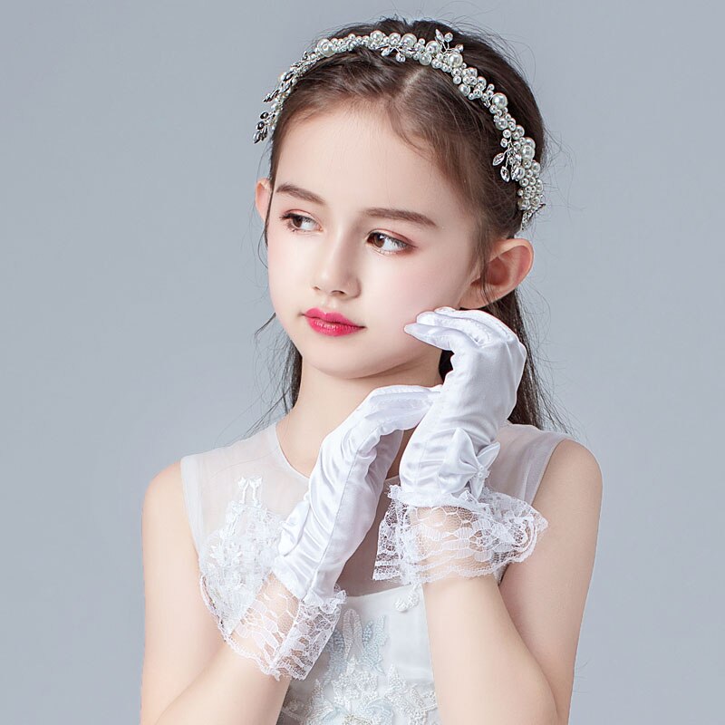 Short Lace Edge Gloves For Girls To Dress White Gl... – Vicedeal
