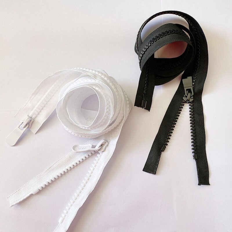 #8 Plastic Resin Zipper Black White Open End Zip D... – Vicedeal