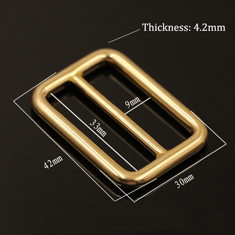 Solid Brass Rectangular Adjuster Buckle Cast Tri G... – Grandado