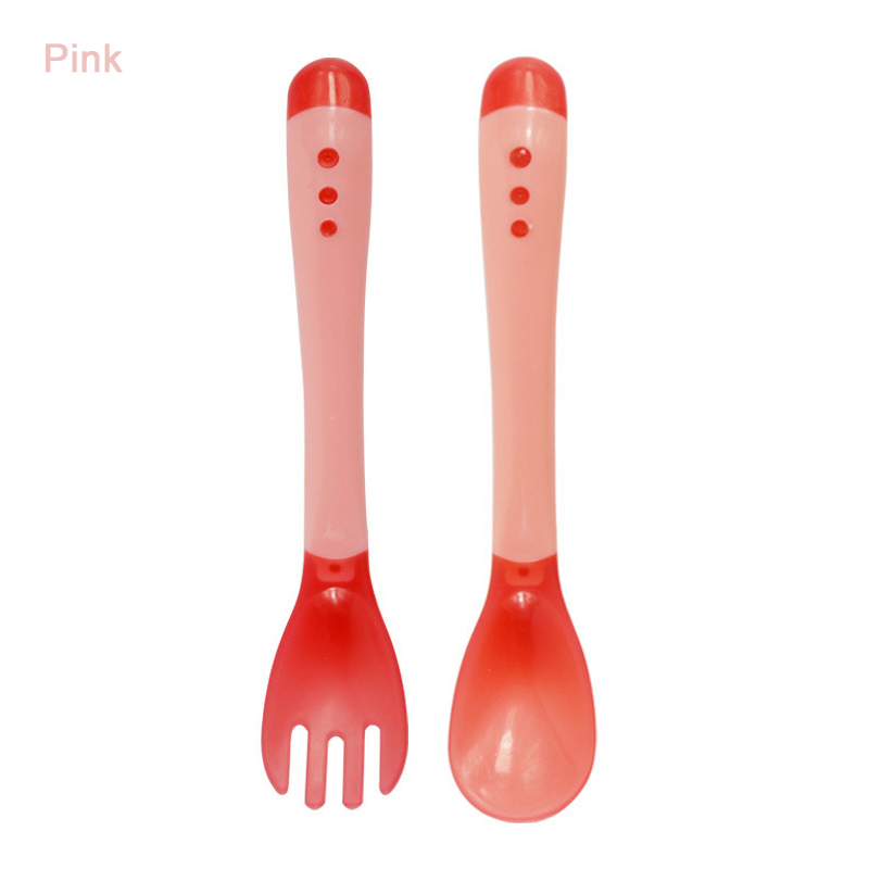 Baby Temperature Sensing Spoon and Fork Safety Sil... – Grandado
