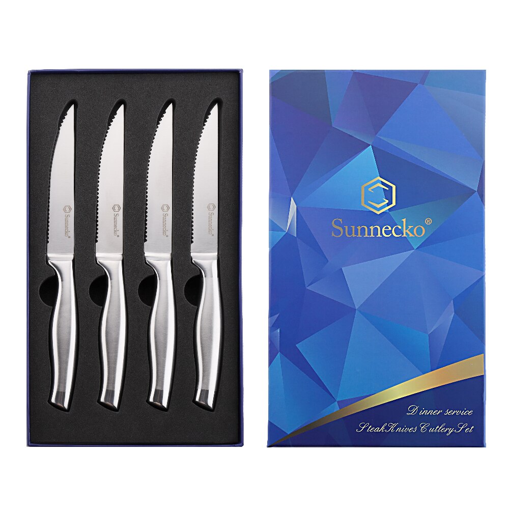 Sunnecko Stainless Steel 4pcs Steak Knife Set Box ... – Grandado