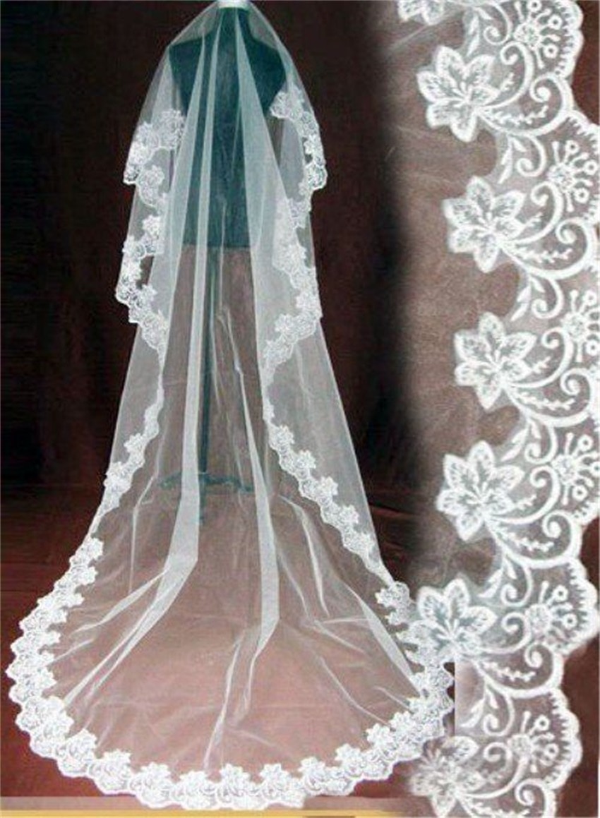 Wedding Veil Lace Cathedral Accessories About 3 M ... – Vicedeal