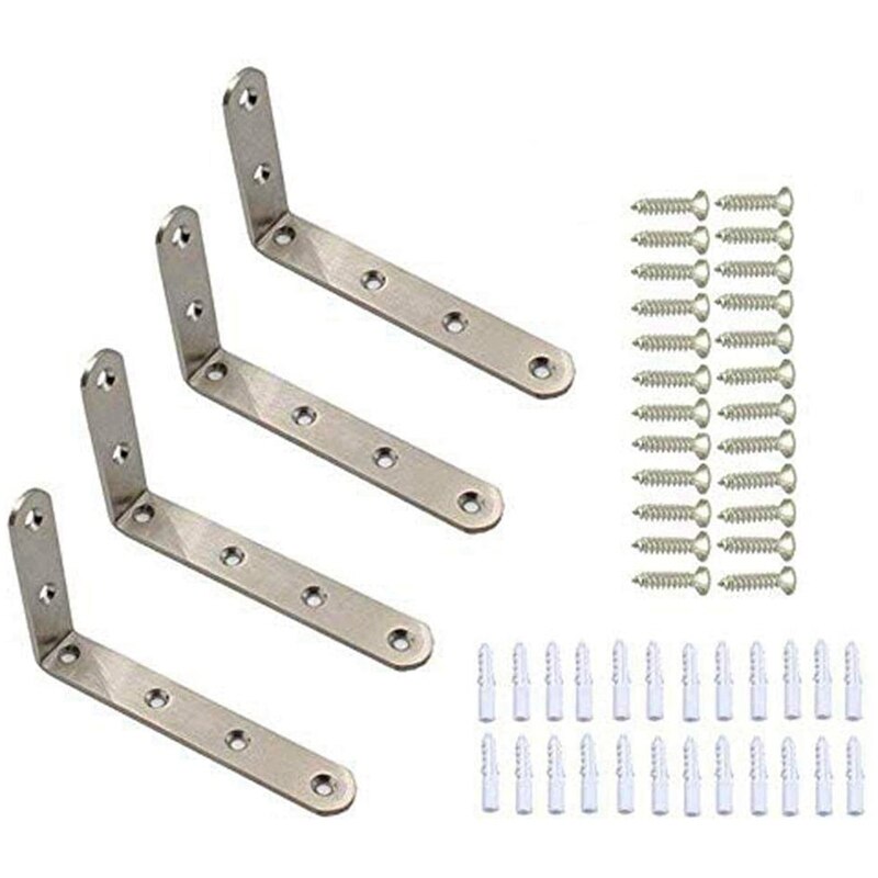 4 Pieces of 150X100MM Heavy-Duty "L"-Shaped Decora... – Grandado