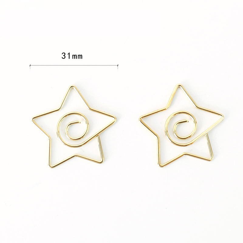 Gold Big Five Pointed Star Sun Star Paper Clip Met... – Vicedeal